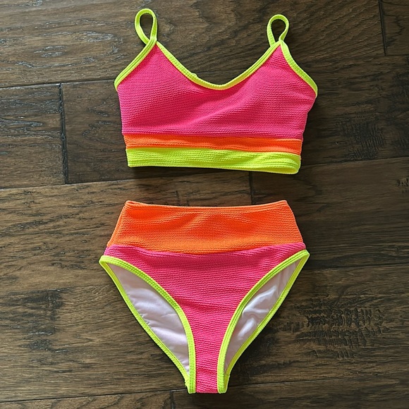 Pink Lily | Swim | Sold Out Pink Lily Do Not Disturb Neon Color Block ...